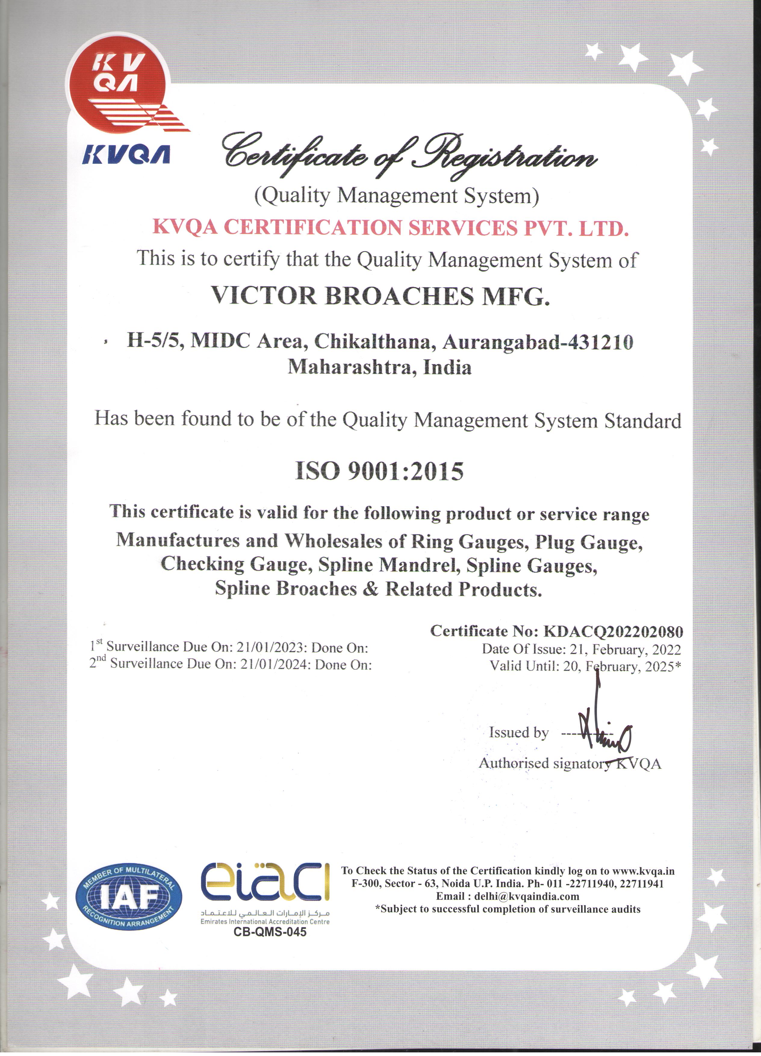 Victor Broaches Mfg.